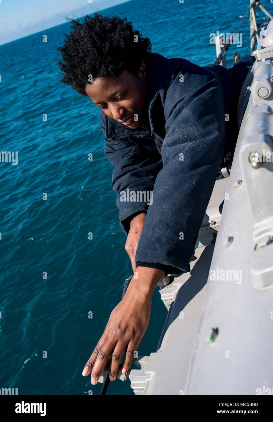 180226-N-RG482-036 BLACK SEA (Feb. 26, 2018) Gunner's Mate Seaman ...