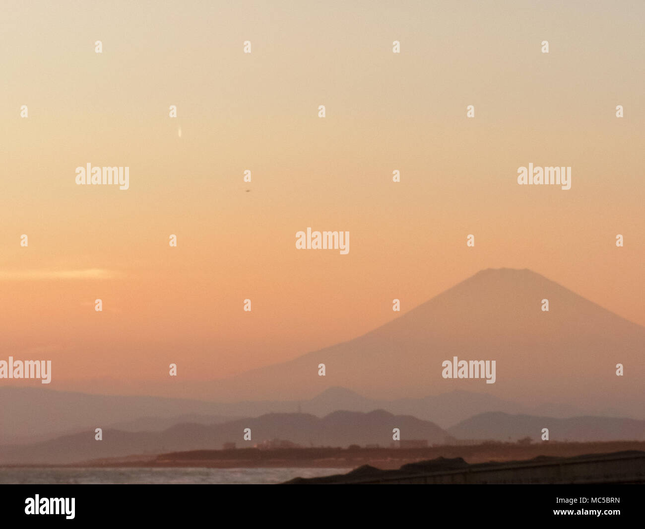 Fuji view from the Beach around Shonan in Japan. Shonan is an area ...