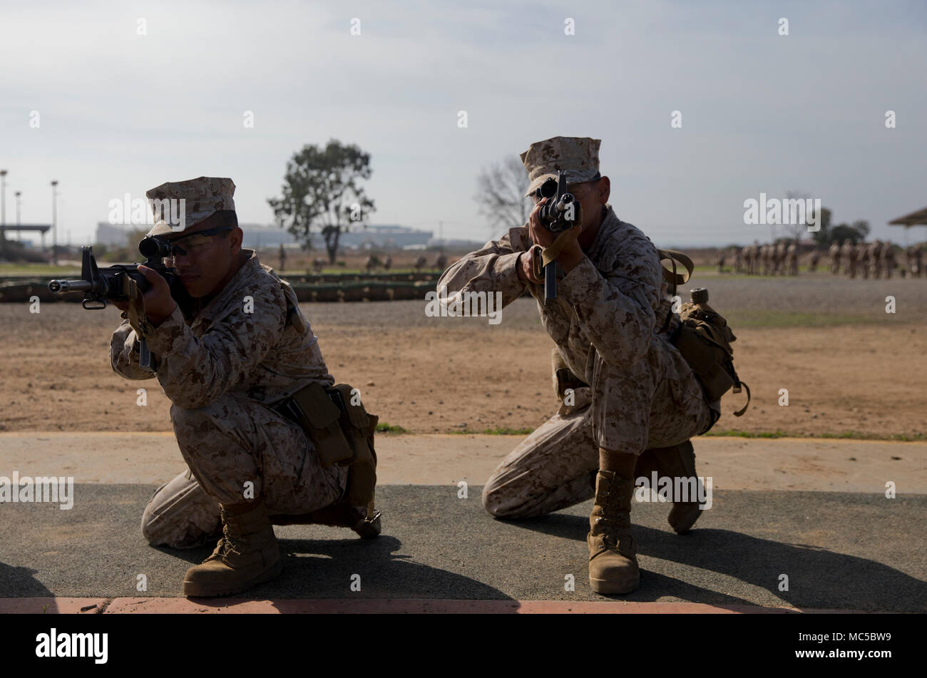 Recruits with Mike Company, 3rd Recruit Training Battalion, Marine ...
