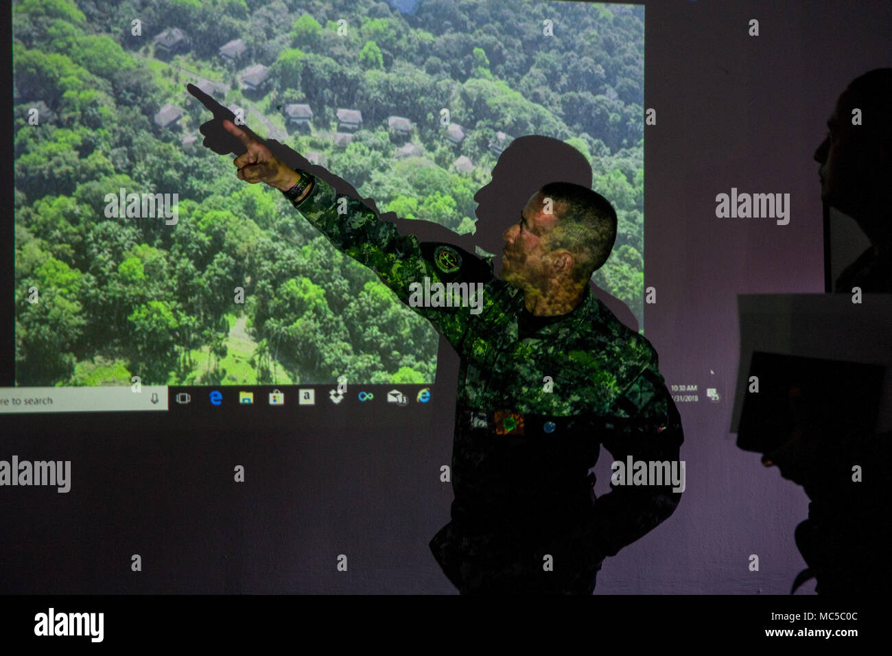 Panamanian police Capt. Javier Bethancourt, deputy operations officer ...