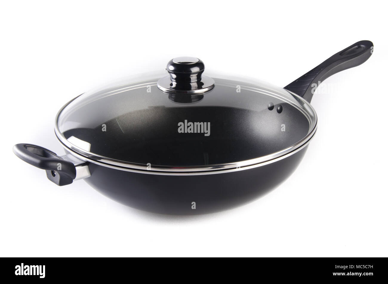 pan. stainless pan isolated on white background Stock Photo - Alamy