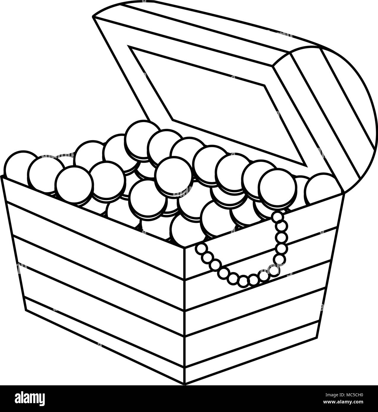 Pirate wooden chest icon Black and White Stock Photos & Images - Alamy