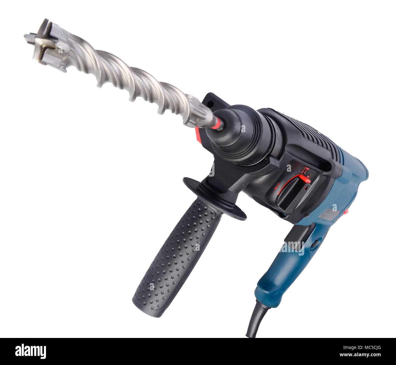 Electric drilling machine on a white background Stock Photo - Alamy