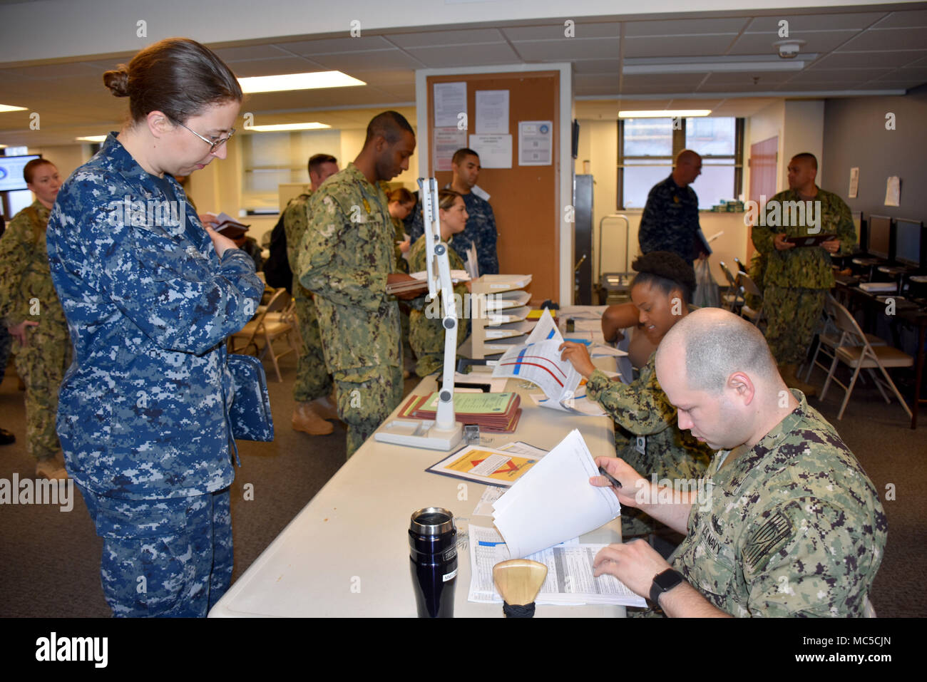 Norfolk, Va. (April 2, 2018) Sailors bound for Isa Air Base and other ...