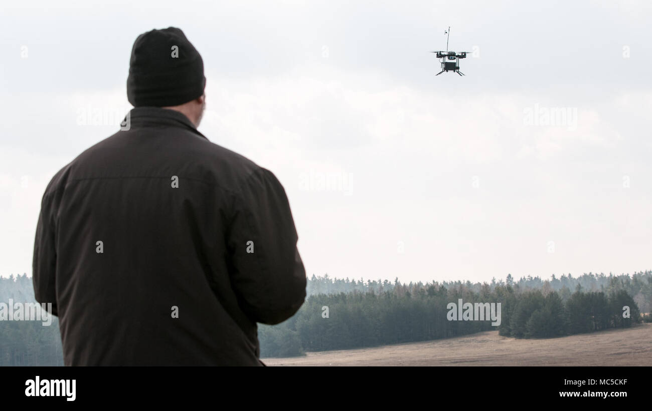 Byron Russell, an operator for an unmanned aerial system called the ...