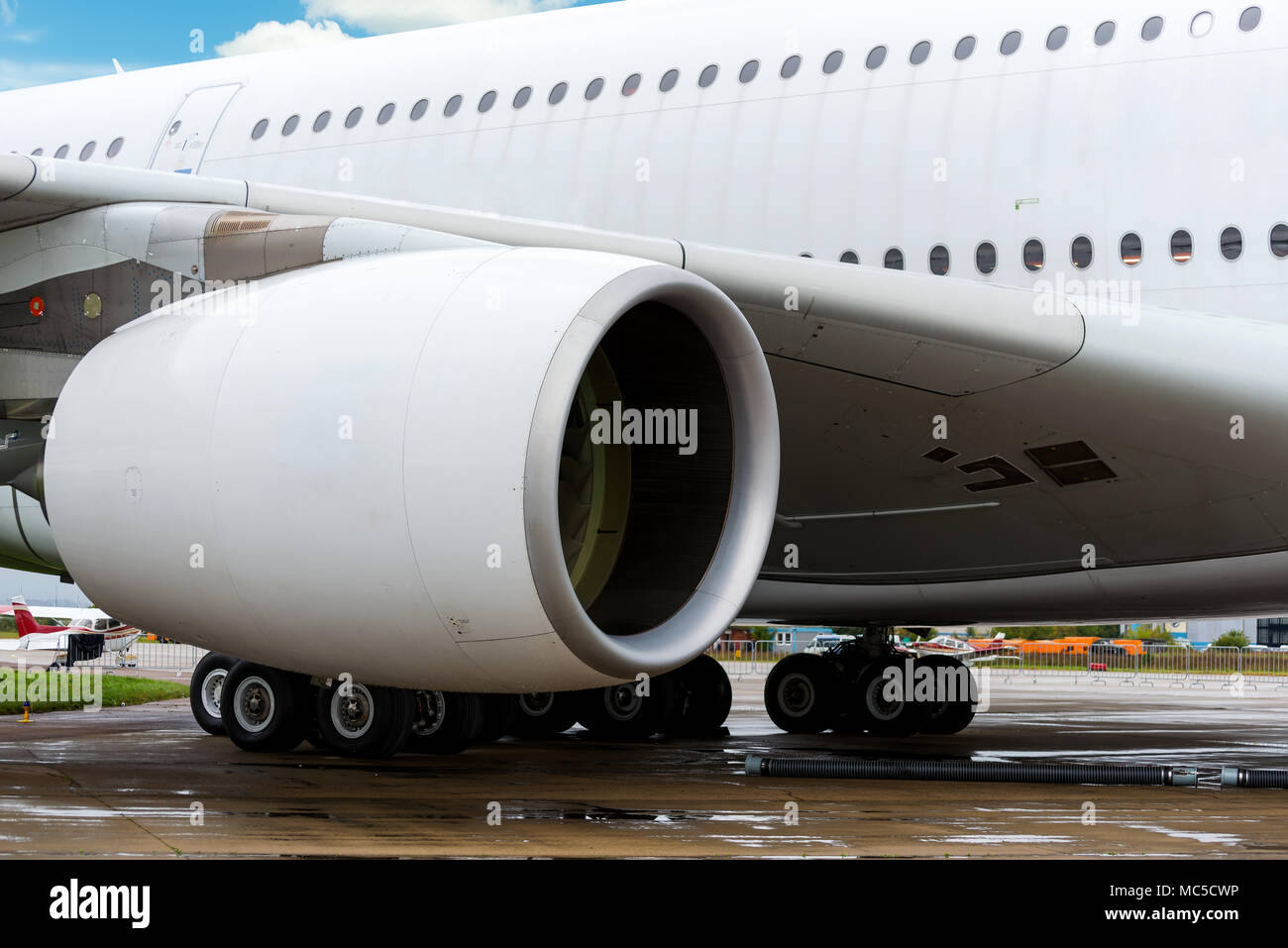 Large passenger jet engine turbine. Airplane part Stock Photo - Alamy
