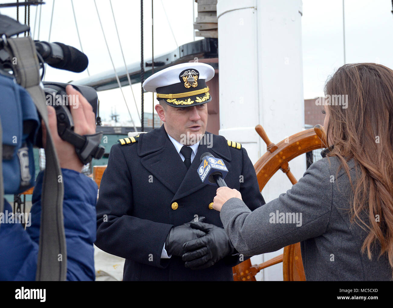BOSTON (April 1, 2018) USS Constitution's 75th Commanding Officer, CDR ...