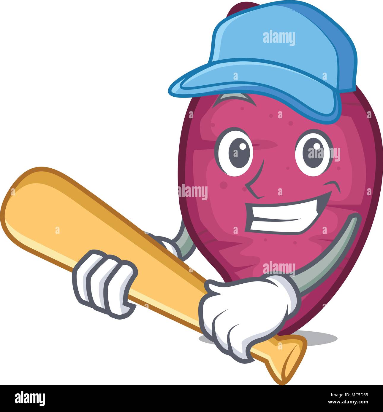 Playing baseball sweet potato character cartoon vector illustration ...