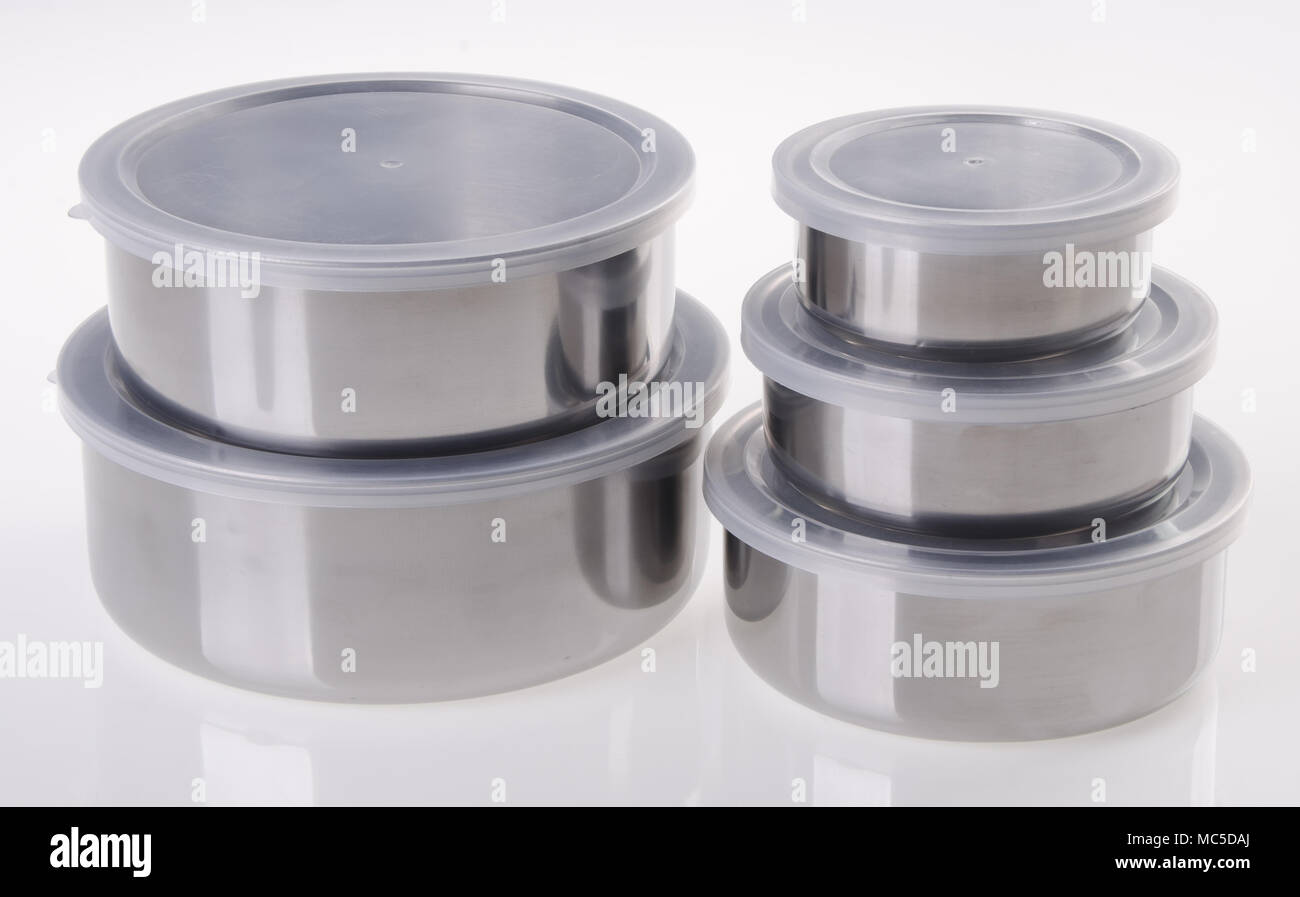 stainless steel food containers or food containers Stock Photo - Alamy