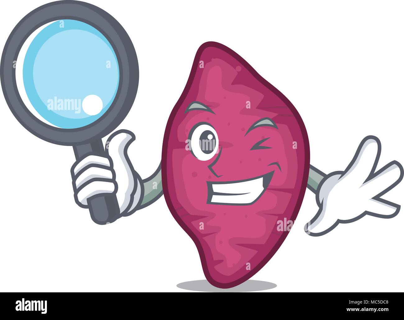 Detective sweet potato character cartoon vector illustration Stock ...