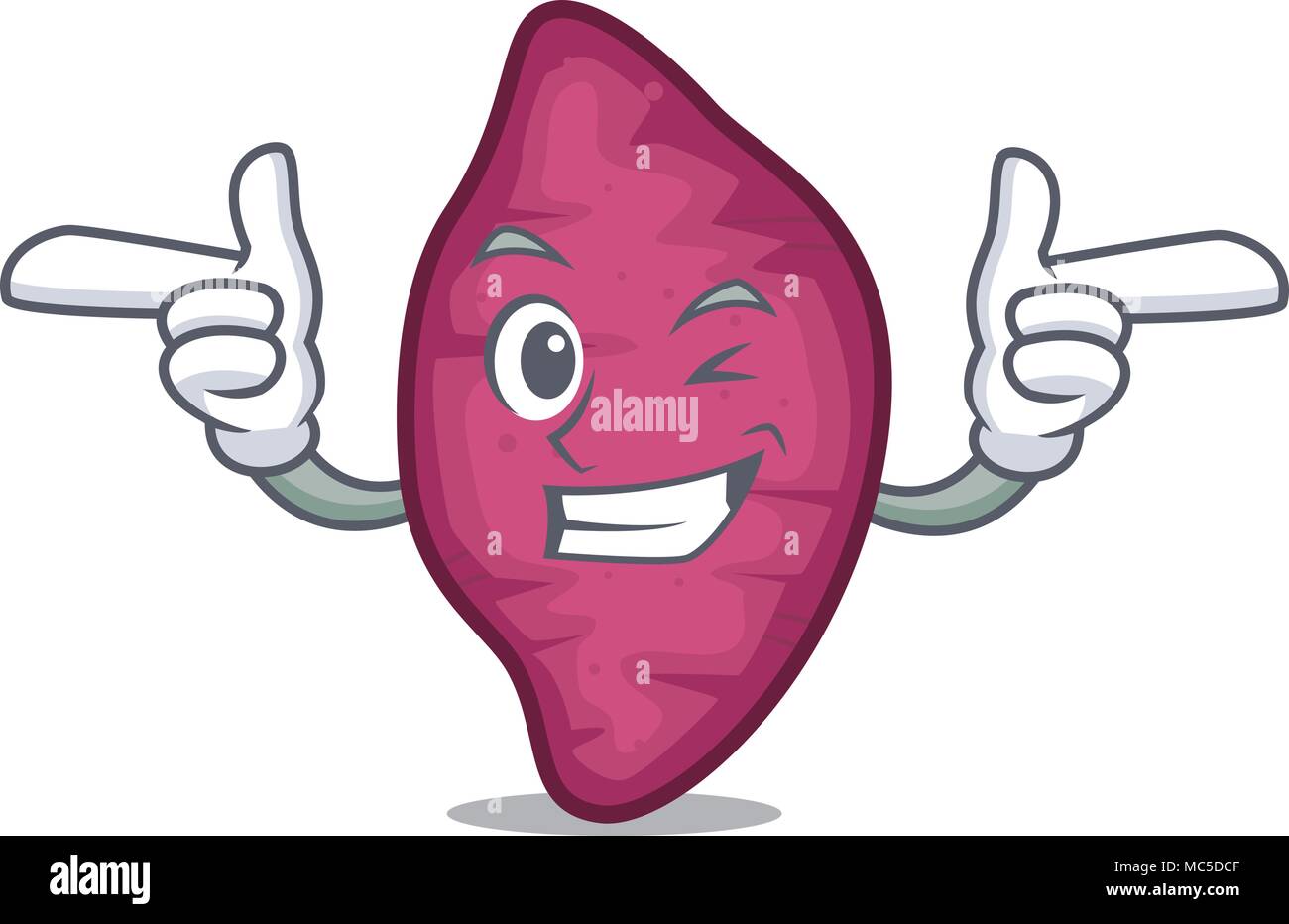 Wink sweet potato character cartoon vector illustration Stock Vector ...