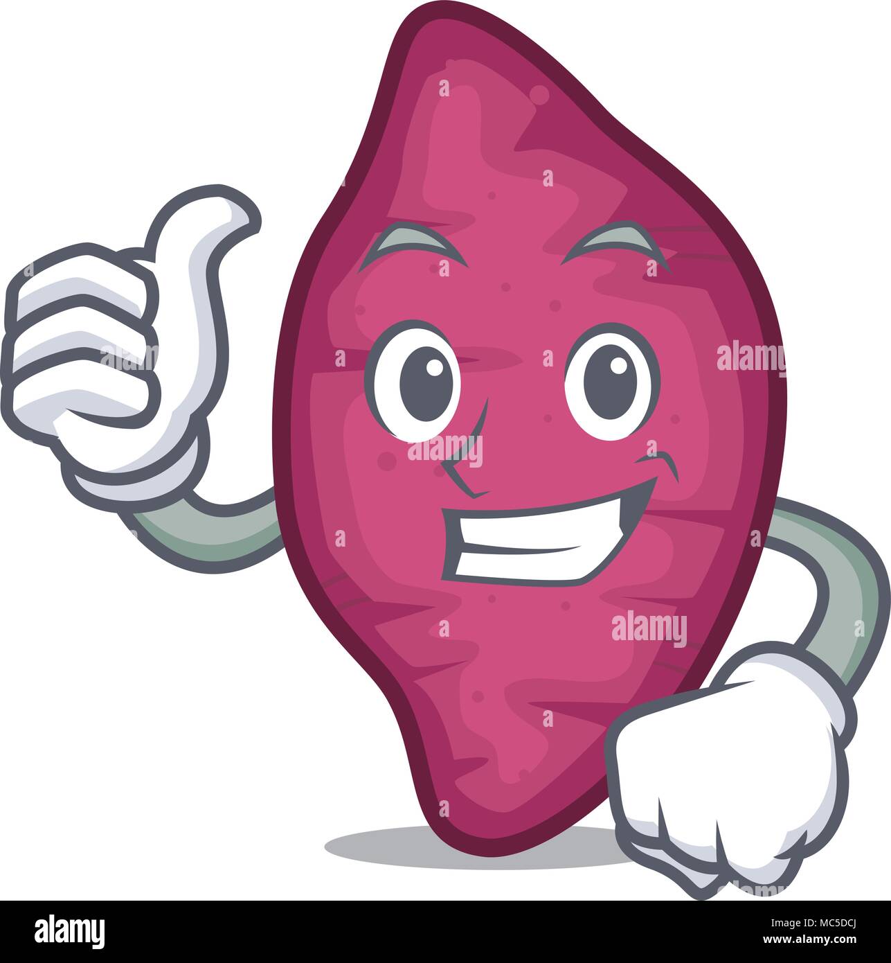 Thumbs up sweet potato character cartoon vector illustration Stock ...