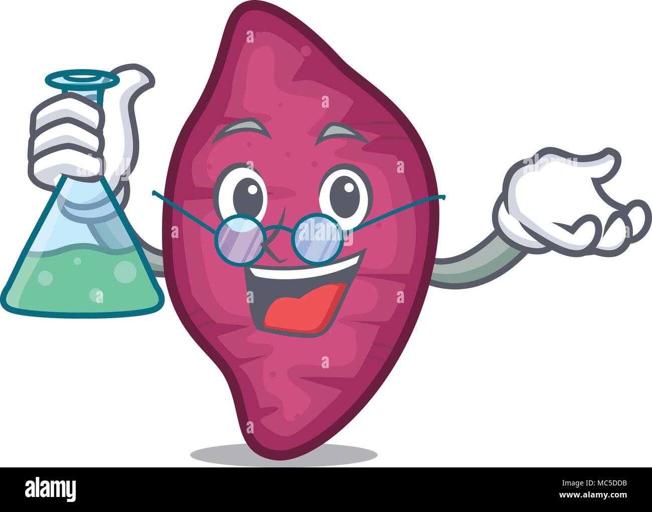 Professor sweet potato character cartoon vector illustration Stock ...