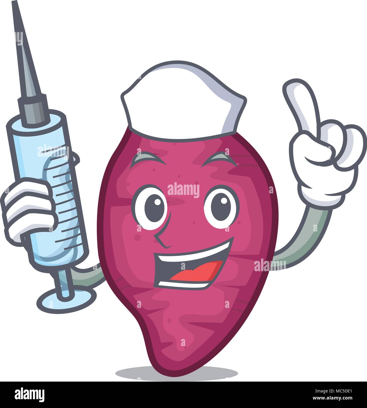 Nurse sweet potato character cartoon vector illustration Stock Vector ...