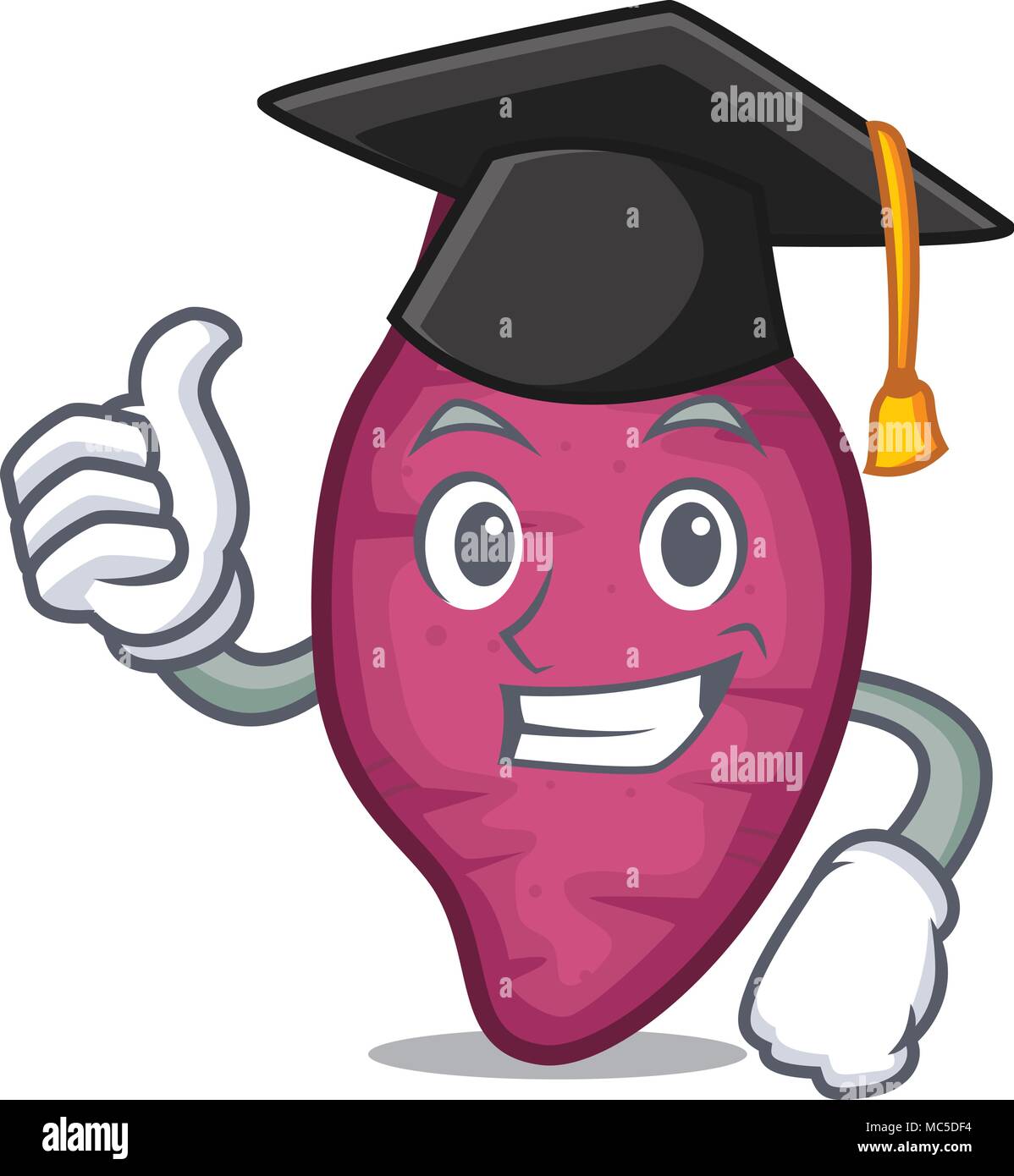 Graduation sweet potato character cartoon vector illustration Stock ...