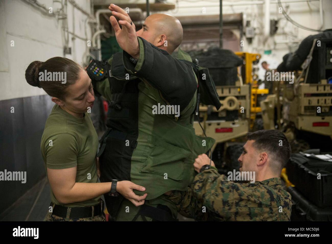 Explosive Ordnance Disposal technicians with Combat Logistics Battalion ...