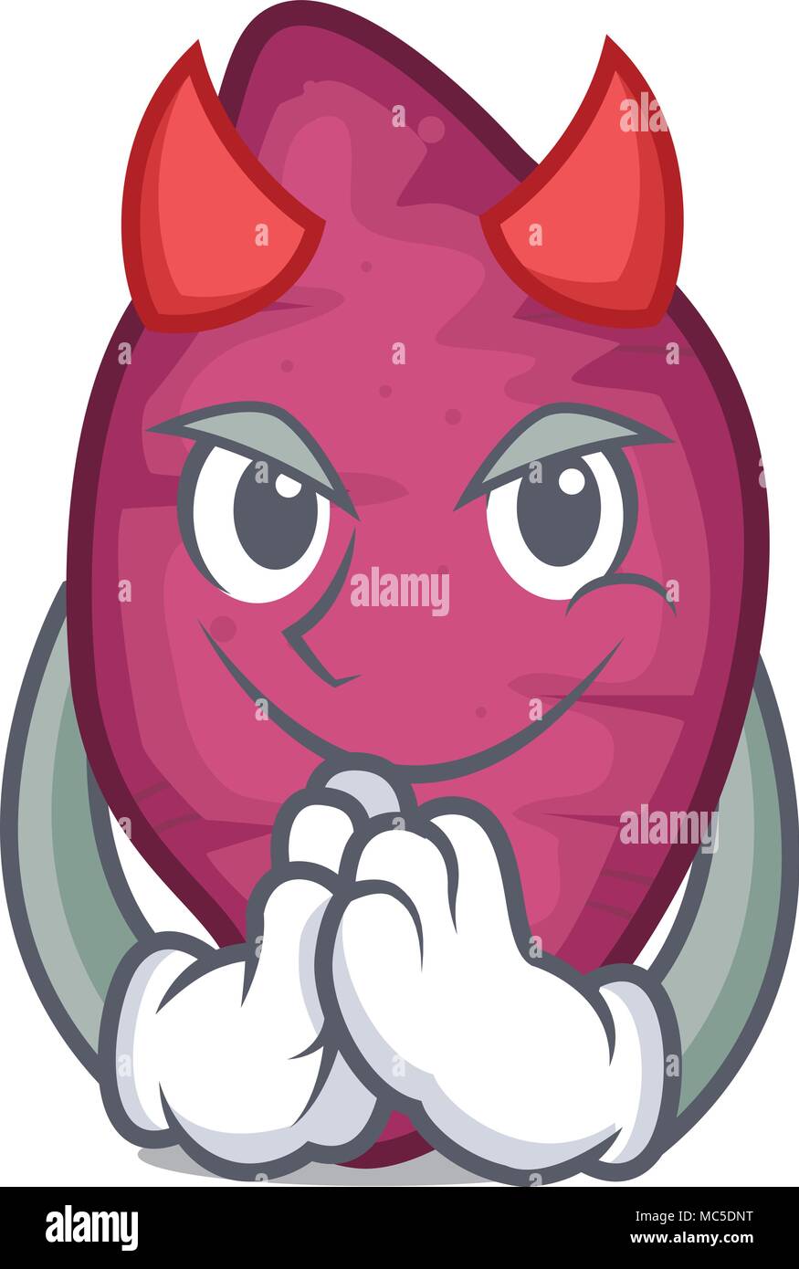 Devil sweet potato mascot cartoon vector illustration Stock Vector ...