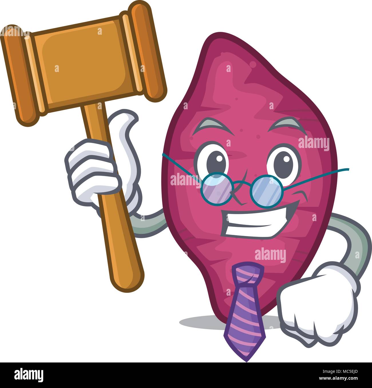 Judge sweet potato mascot cartoon vector illustration Stock Vector ...