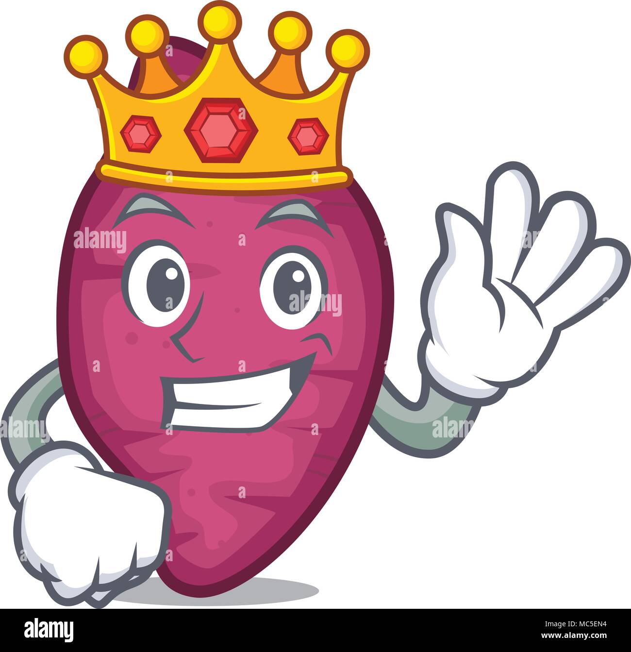 King sweet potato mascot cartoon vector illustration Stock Vector Image ...