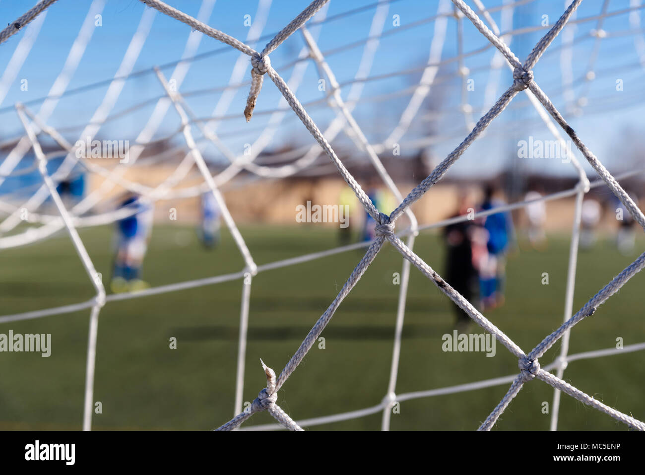Close up of football goal net hi-res stock photography and images - Alamy