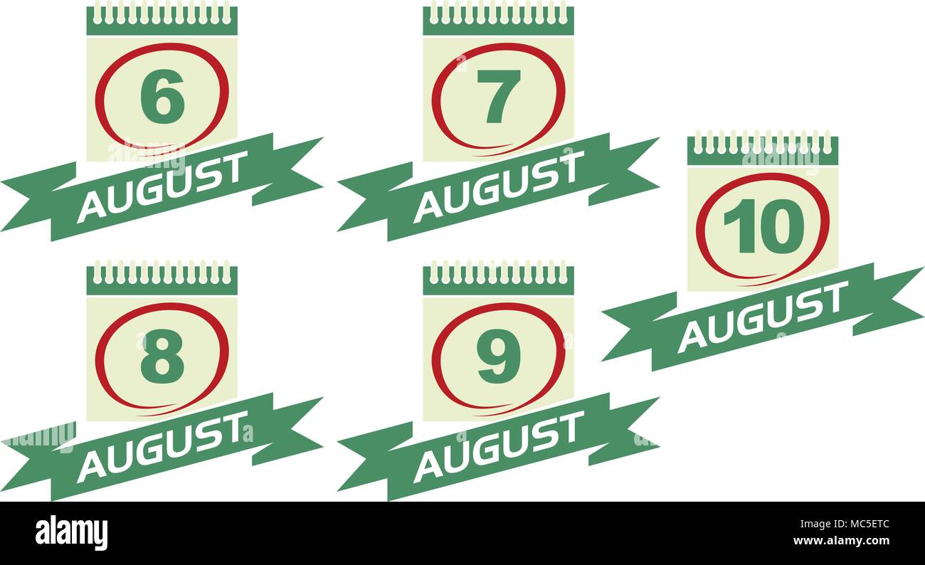 Calendar with Ribbon Set Stock Vector Image & Art - Alamy