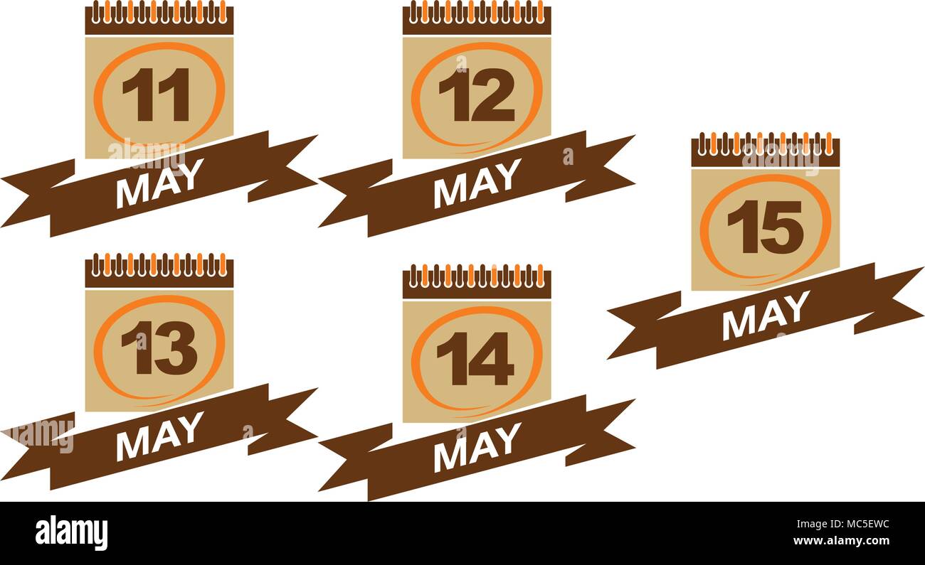 Calendar with Ribbon Set Stock Vector Image & Art - Alamy