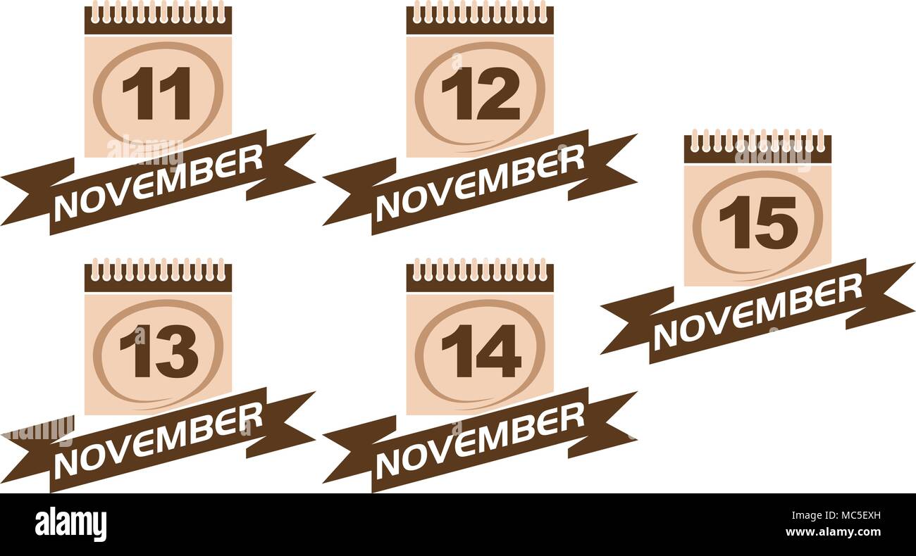 Calendar with Ribbon Set Stock Vector Image & Art - Alamy