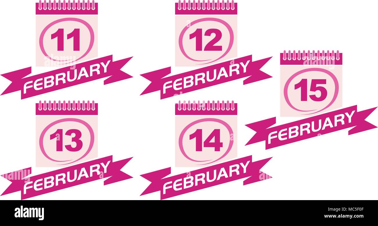 Calendar with Ribbon Set Stock Vector Image & Art - Alamy