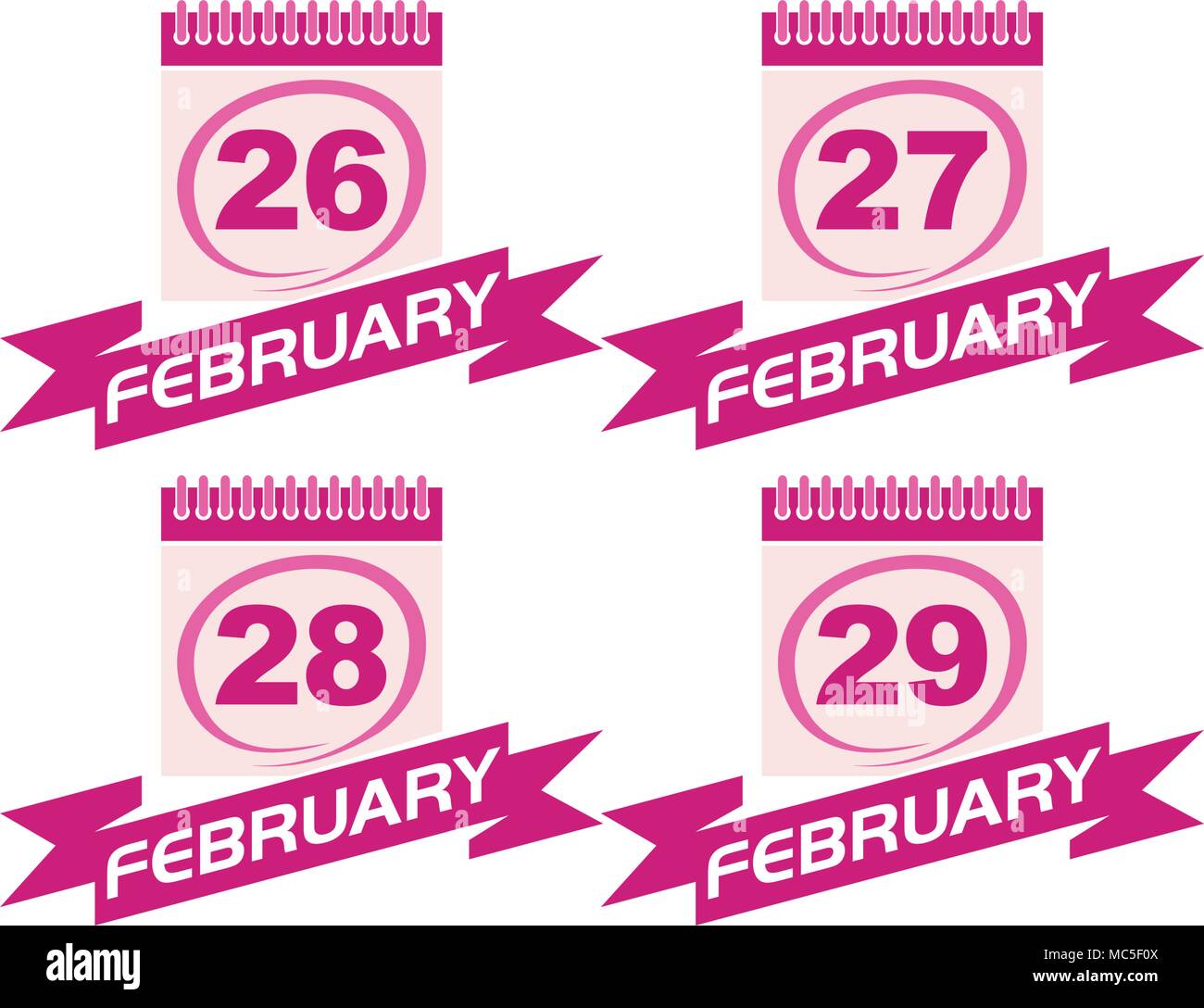 Calendar with Ribbon Set Stock Vector Image & Art - Alamy