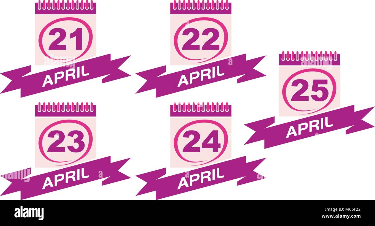 Calendar with Ribbon Set Stock Vector Image & Art - Alamy