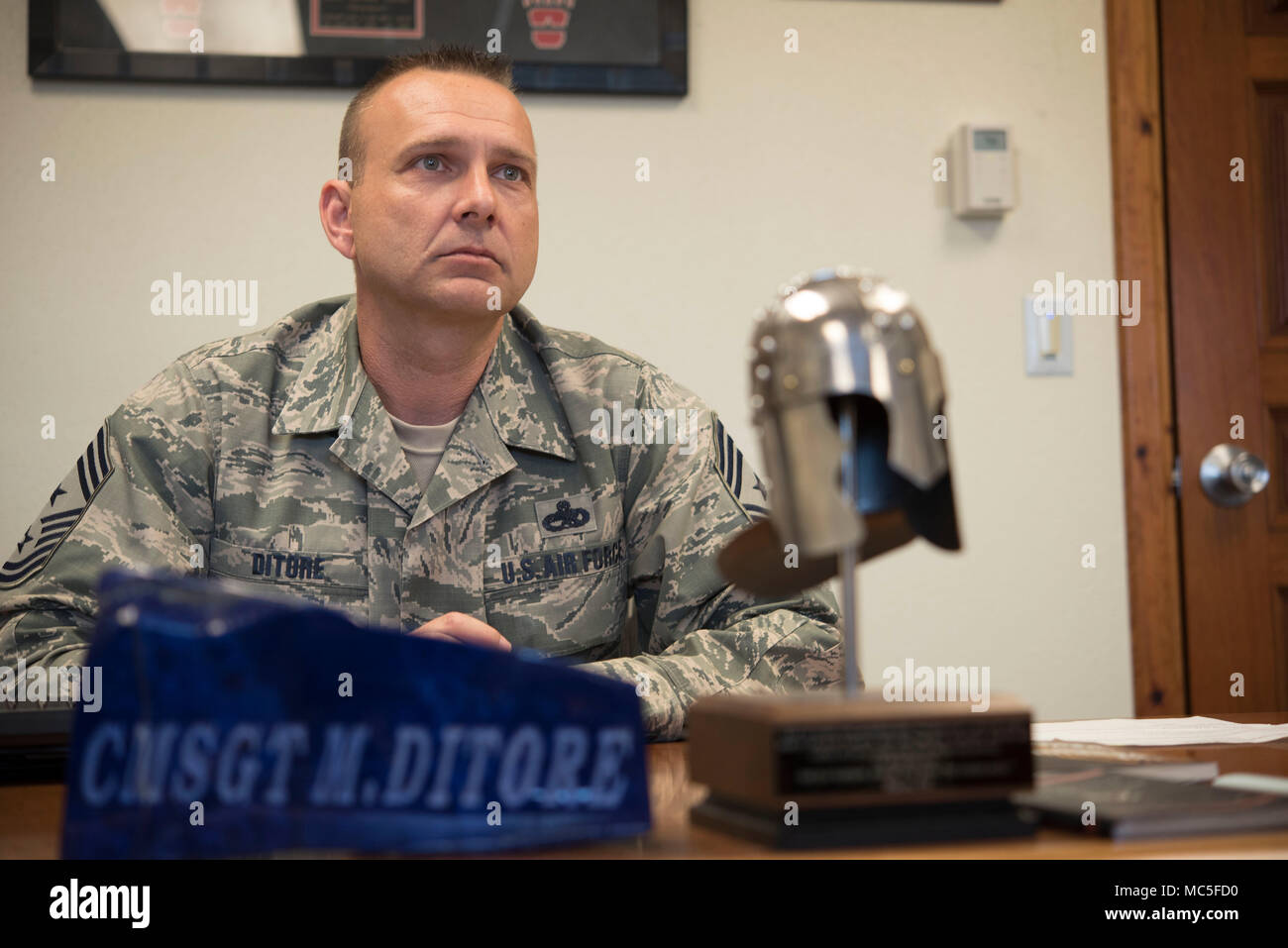 U.S. Air Force Chief Master Sgt. Michael Ditore, 18th Wing command ...
