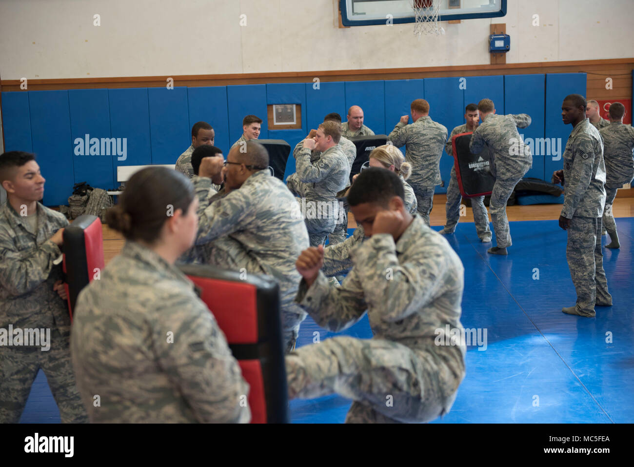 U.S. Air Force Airmen from the 18th Security Forces Squadron ...