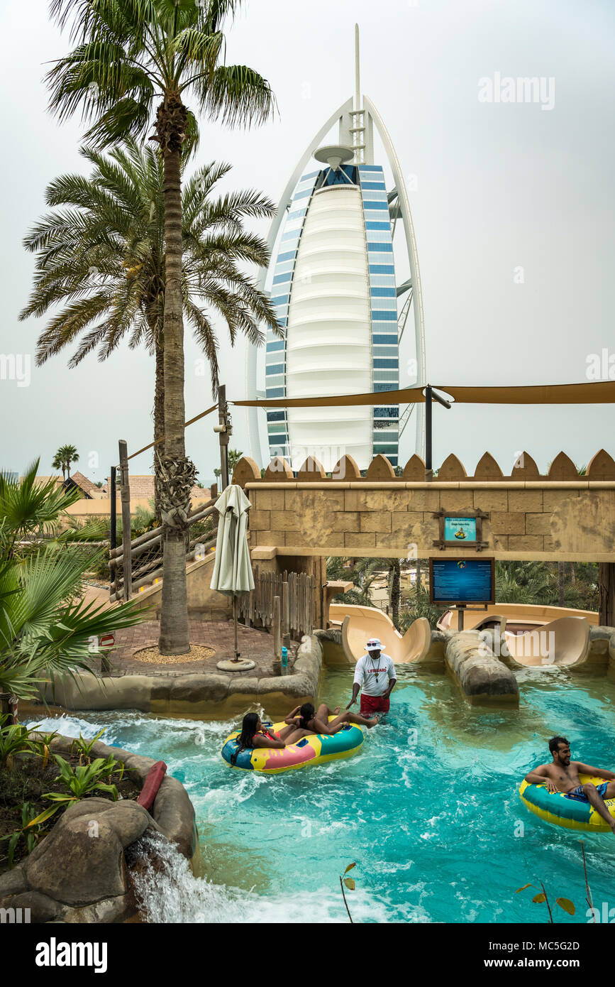 The Burj Al Arab at the Wild Wadi waterpark in Dubai, UAE, MIddle East ...