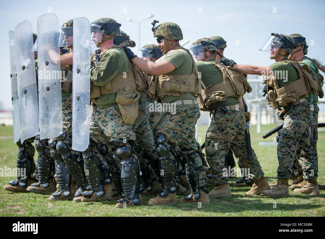 U.S. Marines with, Black Sea Rotational Force (BSRF) 18.1, practice ...