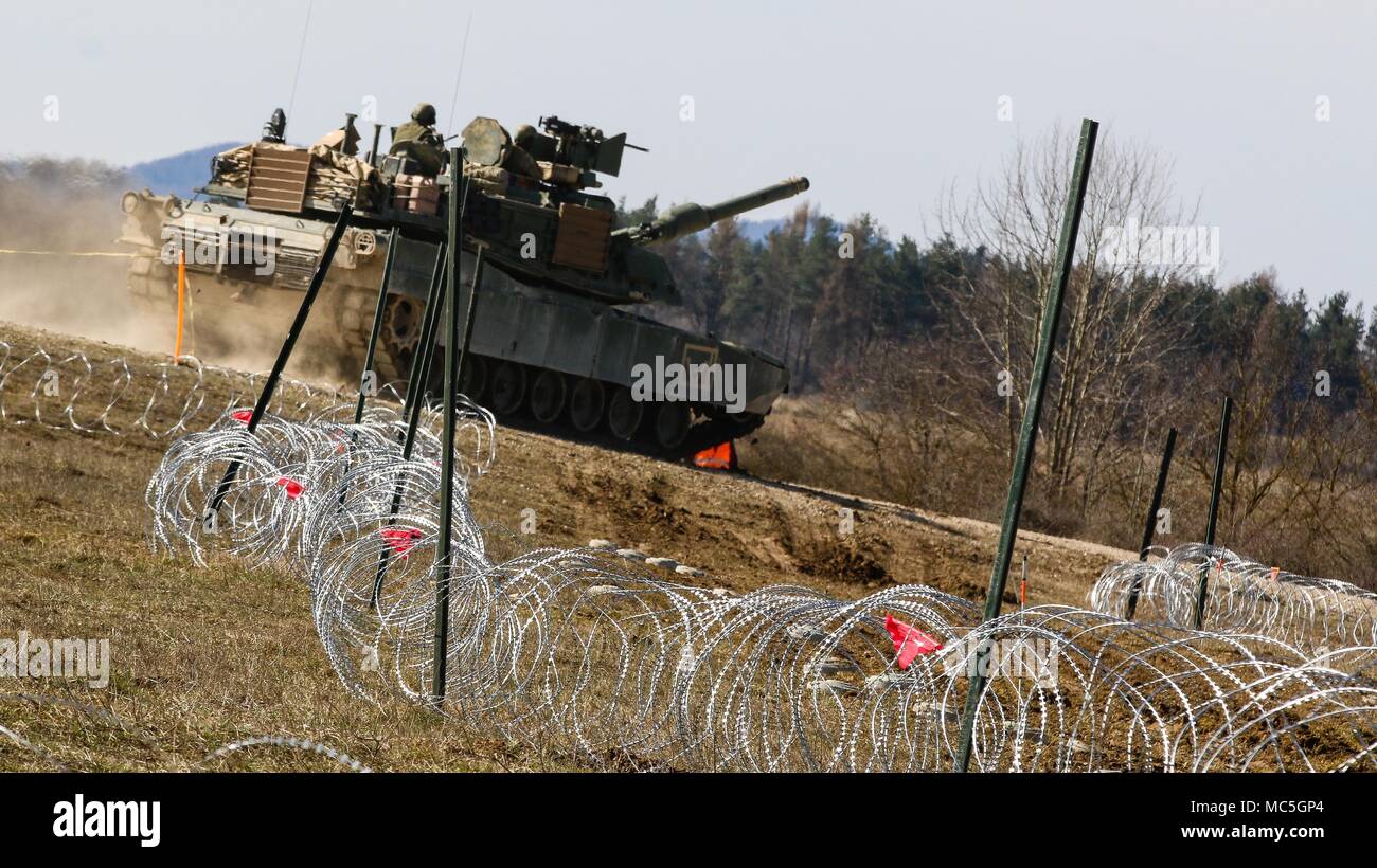 A M1 Abrams tank from the 2nd Armored Brigade Combat Team, 1st Infantry ...