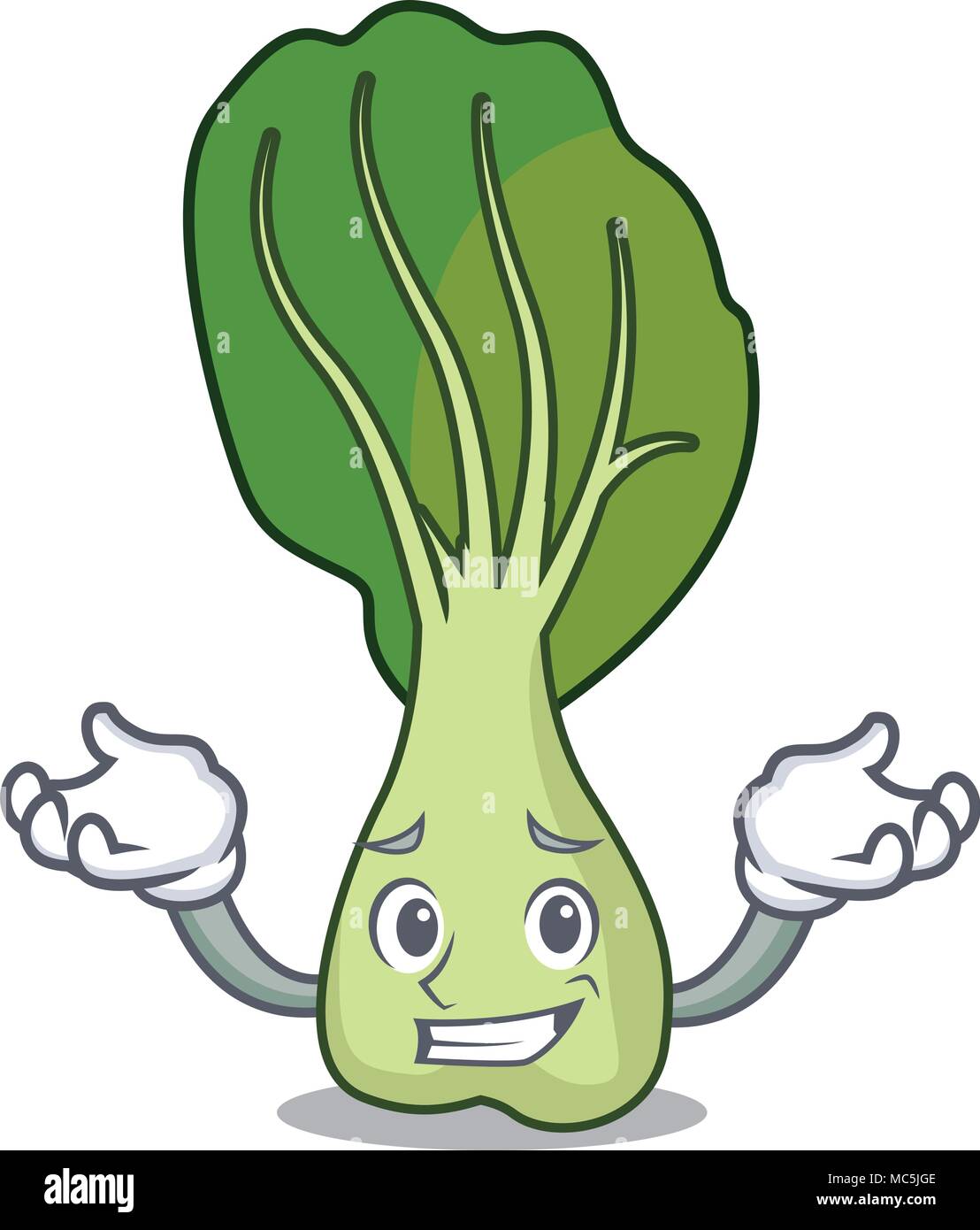 Grinning bok choy character cartoon vector illustration Stock Vector ...