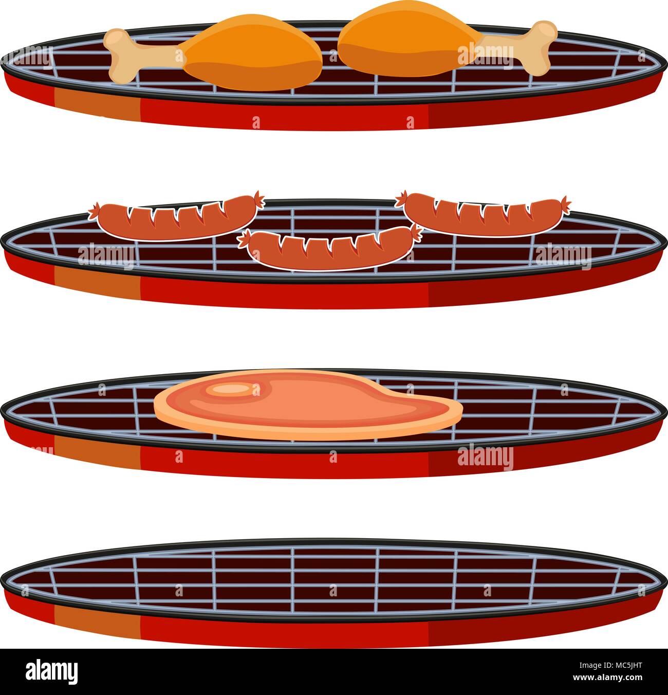 Colorful cartoon BBQ cooking set Stock Vector Image & Art - Alamy