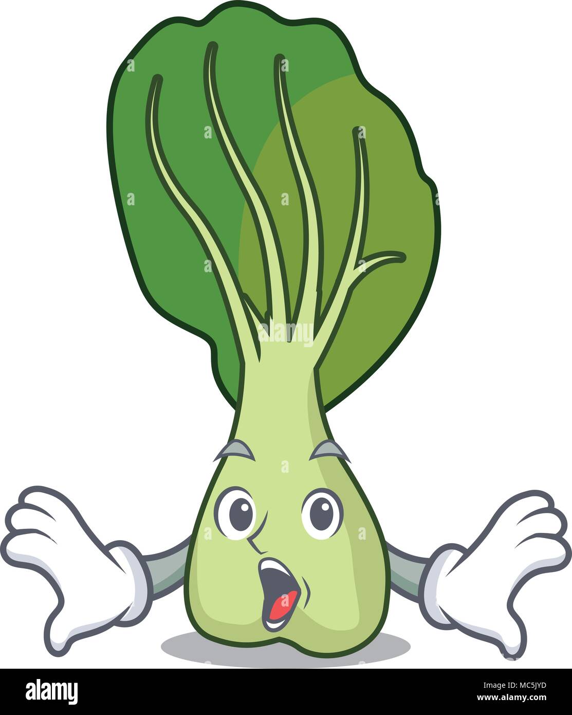 Surprised bok choy mascot cartoon vector illustration Stock Vector ...