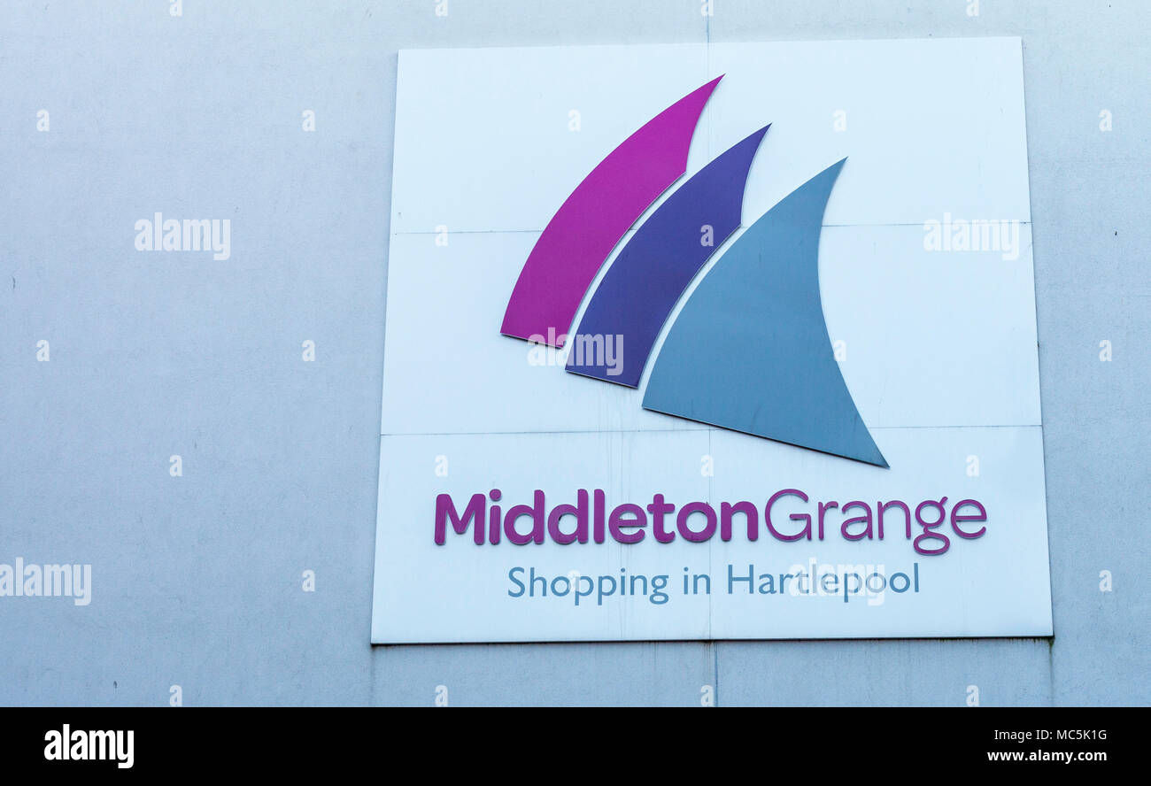 Sign for Middleton Grange Shopping centre in Hartlepool, England,UK ...