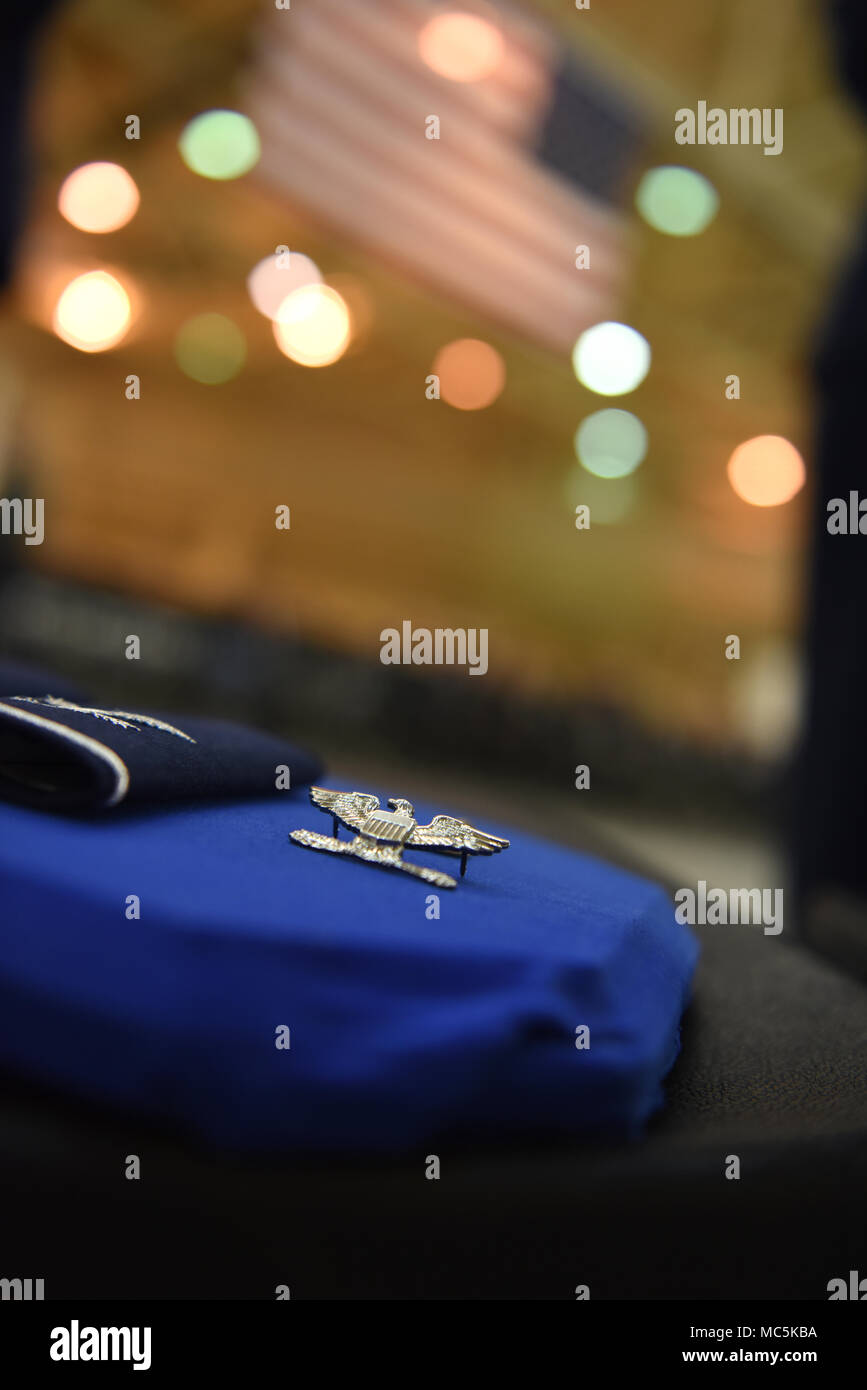U.S. Air Force Lt. Col. Gary Dodge’s Colonel pins rest at the start of ...