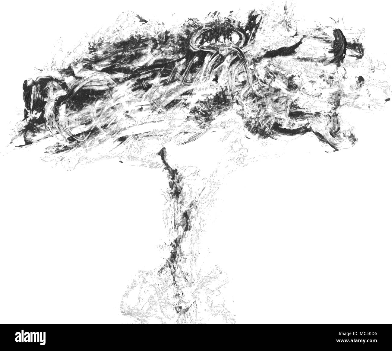 sketch illustration of the black tree, vector Stock Vector Image & Art ...