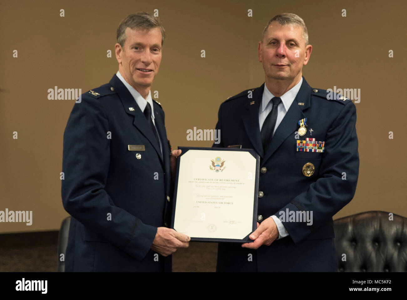 Retired Col. Mark W. Anderson, Former Commander 188th Wing, presents ...