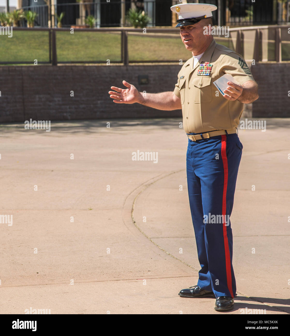 Sergeant Major Amman E. Catalan addresses the public during the RS ...