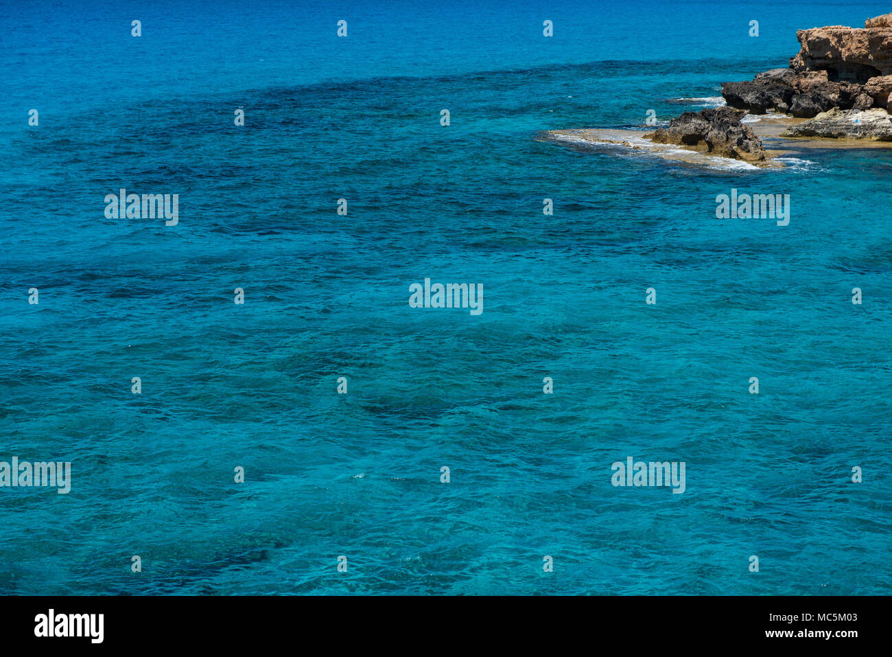 Sea caves (littoral caves) near Ayia Napa, Mediterranean sea coast ...
