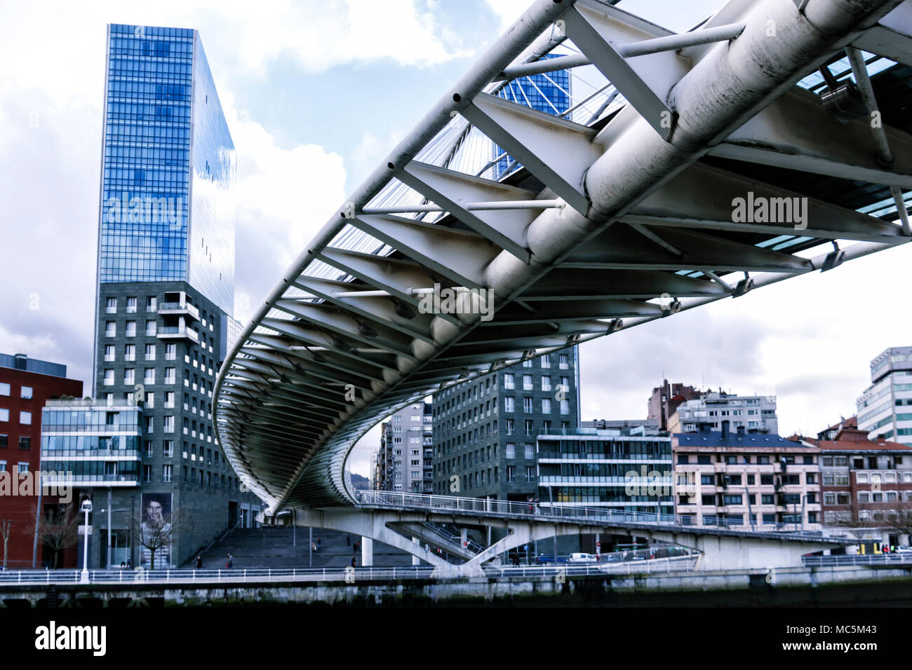 Bilbao Bridge And Buildings High Resolution Stock Photography and ...
