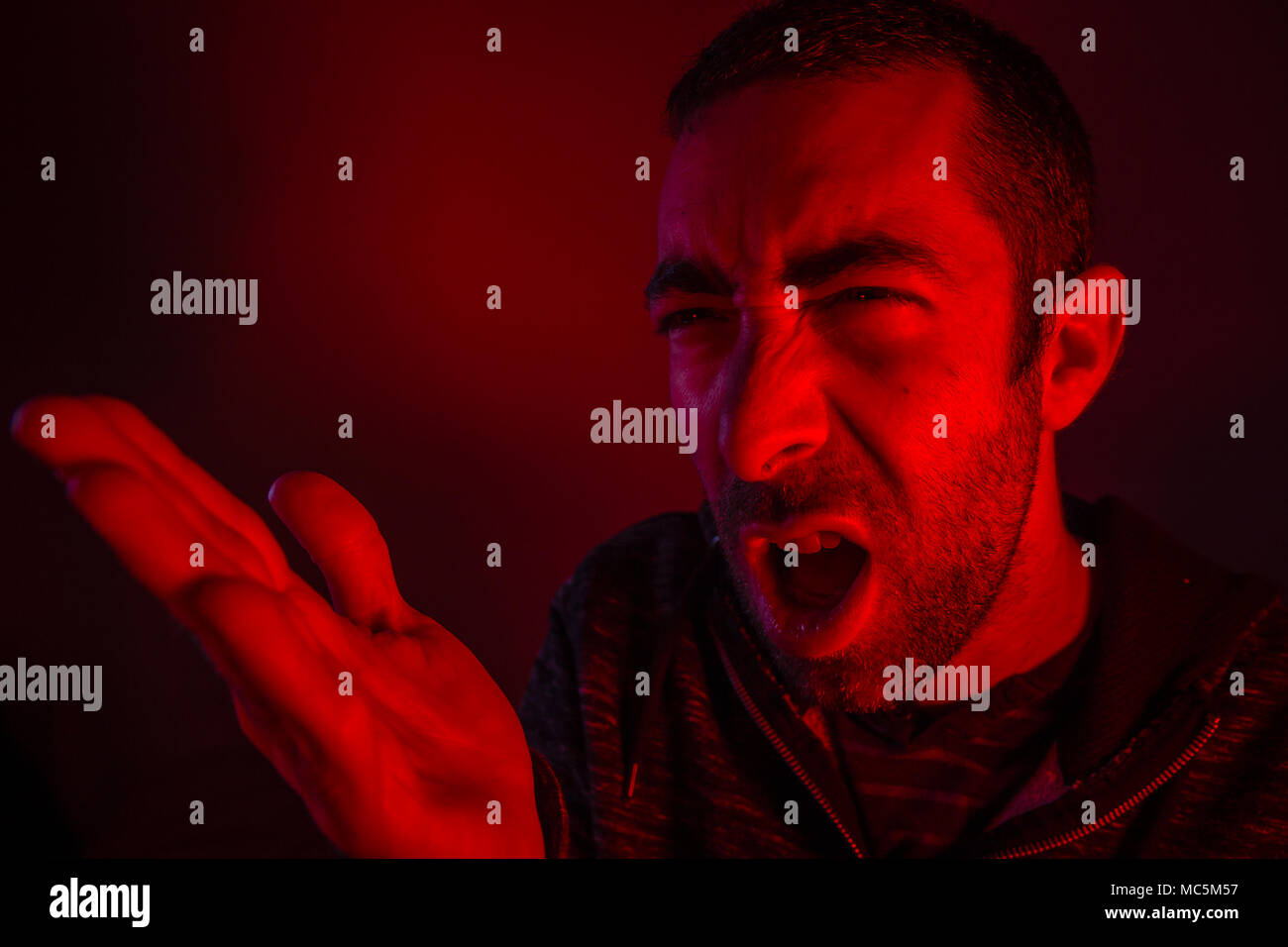 Man face close up agressive hi-res stock photography and images - Alamy