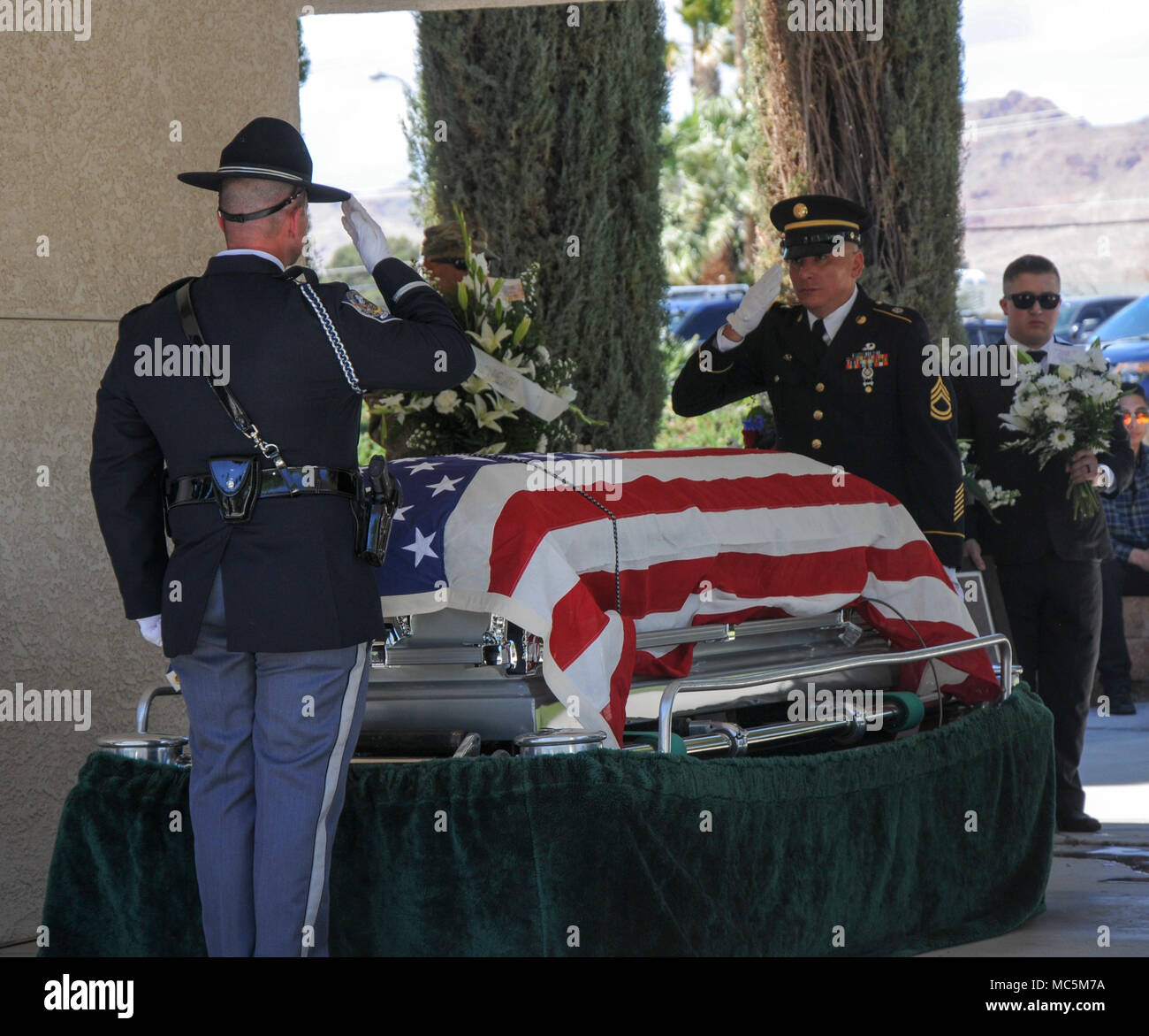 A Nevada National Guard honor guard member and one from the Nevada ...