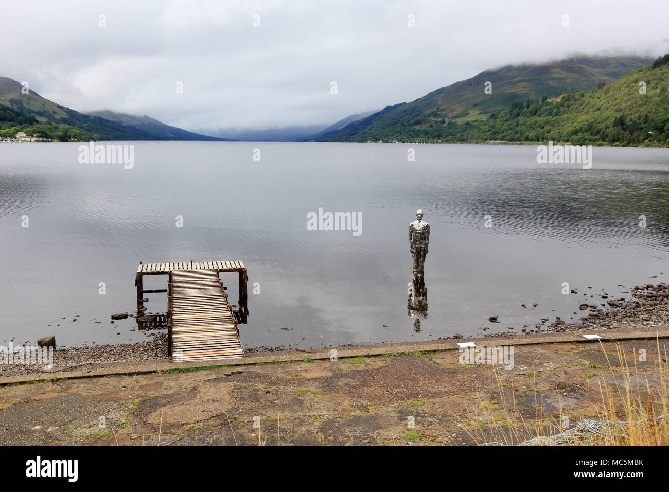Still, a sculpture by Rob Mulholland standing in Loch Earn, Scotland ...