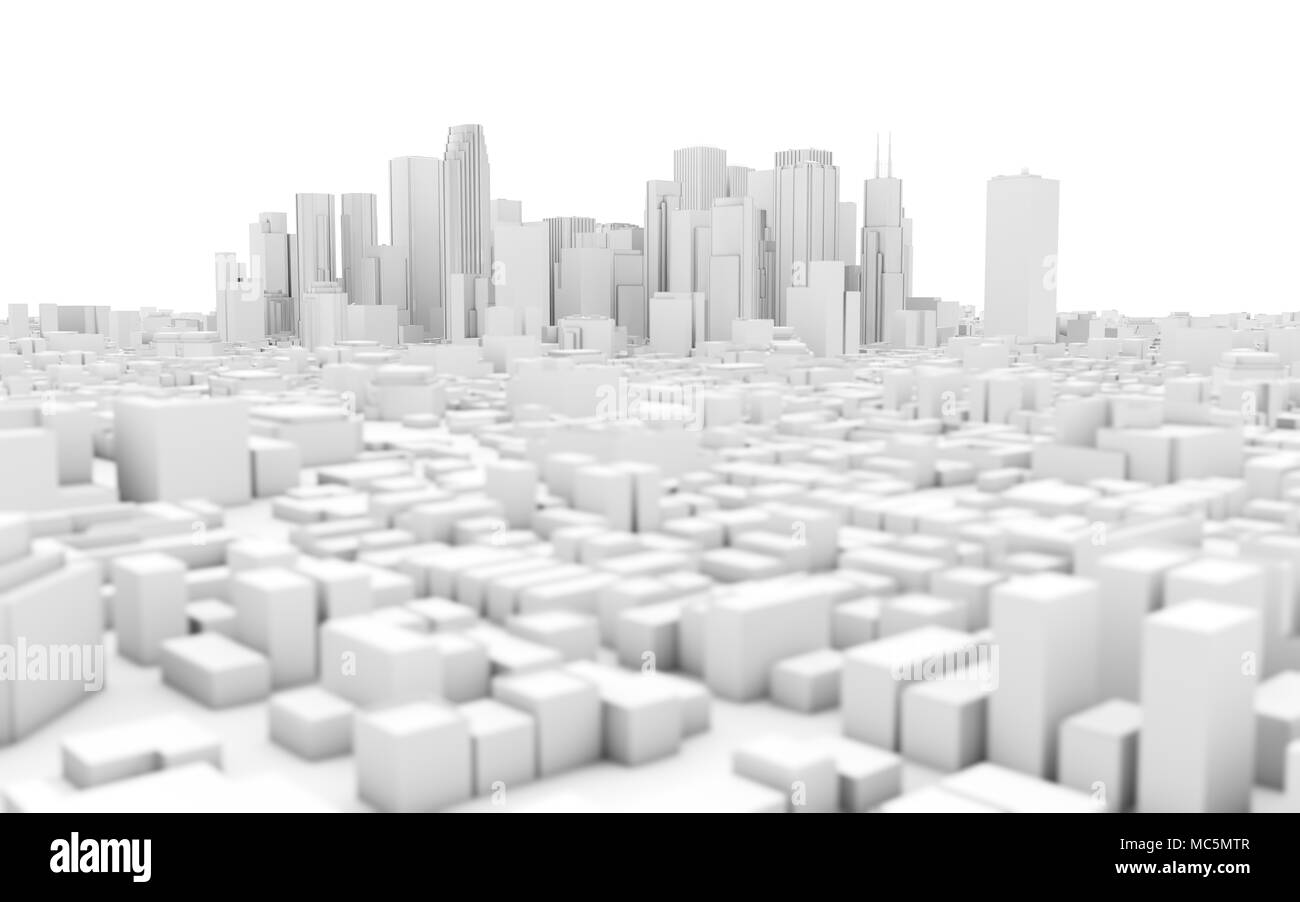Abstract schematic white 3d cityscape hi-res stock photography and ...