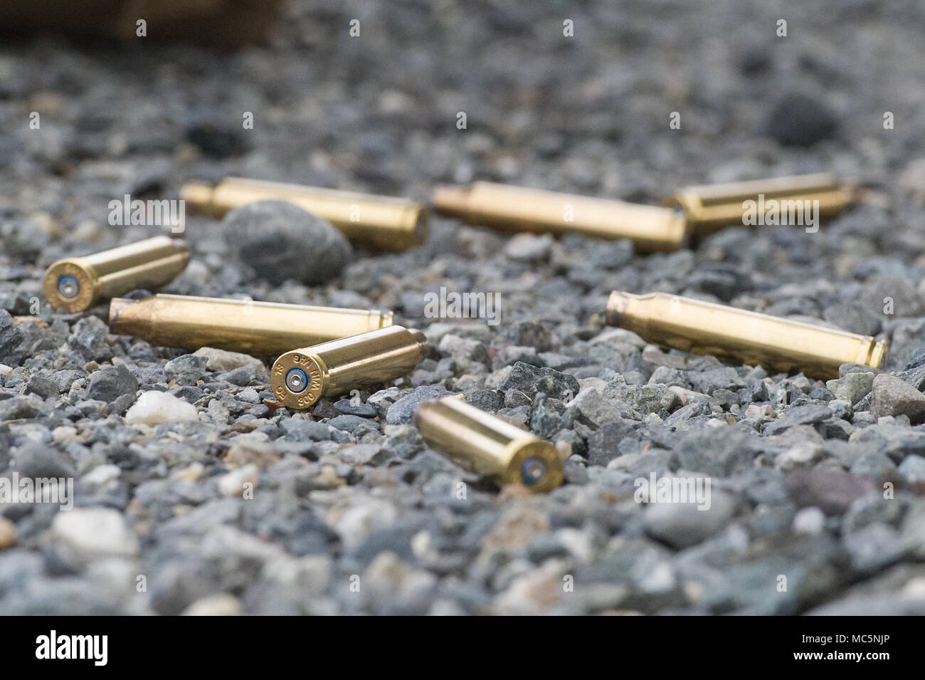 Expended 300 Win Mag shells are seen on the ground as paratroopers ...